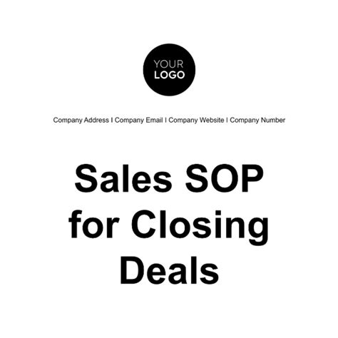 Sales Sop For Closing Deals Template Edit Online And Download Example