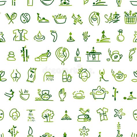 Massage And Spa Seamless Pattern For Your Design Stock Vector Illustration Of Bamboo Massage