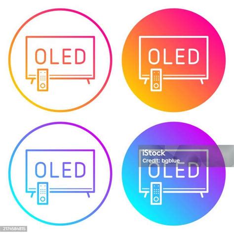 Oled Tv Round Icons With Color Gradients Stock Illustration Download