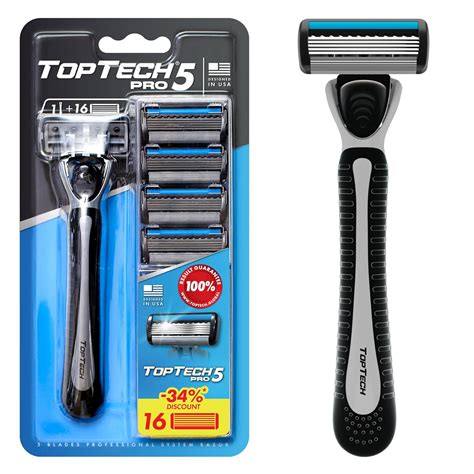 Amazon.com: Toptech PRO 5 Razors for Men - Manual Shaving Razor ...
