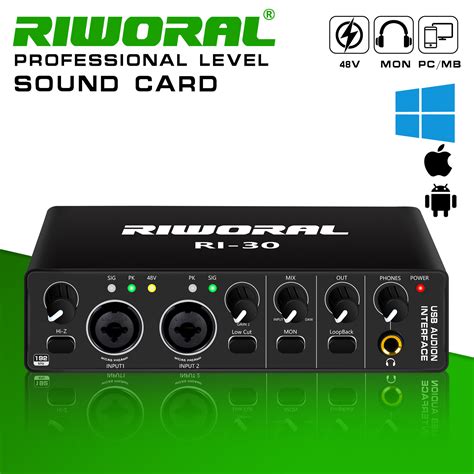 Audio Interface 24bit 96khz Used For Pc With Xlr 1 4 Inch Jack 2