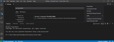 Vs Code の Integrated Terminal で Wsl を使うための設定 Hassiwebs Memo