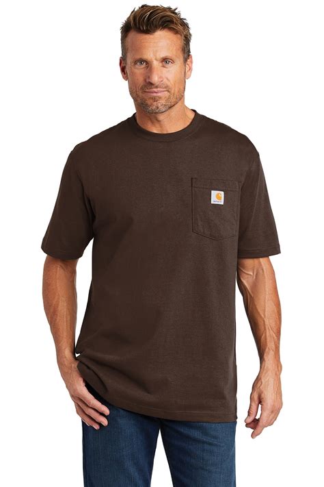 Carhartt Mens K87 Loose Fit Heavyweight Short Sleeve Pocket Logo T