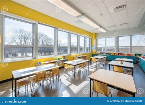 Classroom Filled With Natural Light And Vibrant Colors For A