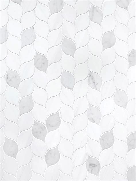 White Gray Marble Leaf Mosaic Backsplash Tile Mosaic Backsplash