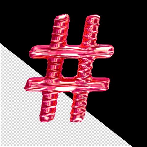 Premium Psd Fluted Pink 3d Symbol