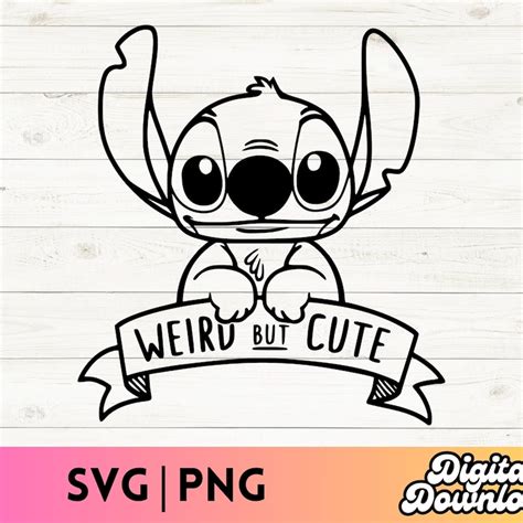 Stitch Black And White Svg Etsy