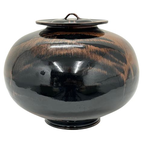 Brother Thomas Bezanson Honan Tenmoku Glaze Large Globular Vase With