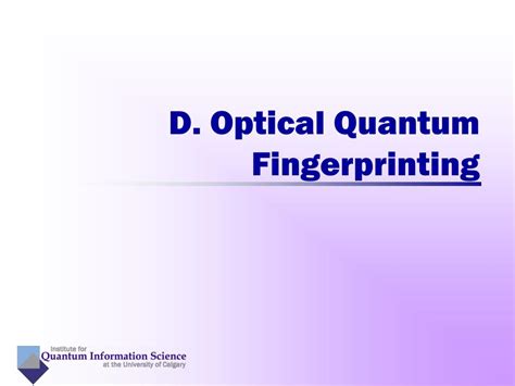 Ppt Optical Quantum Fingerprinting Powerpoint Presentation Free