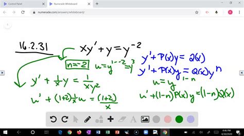 Solvedsolve The Given Bernoulli Equation By Using An Appropriate