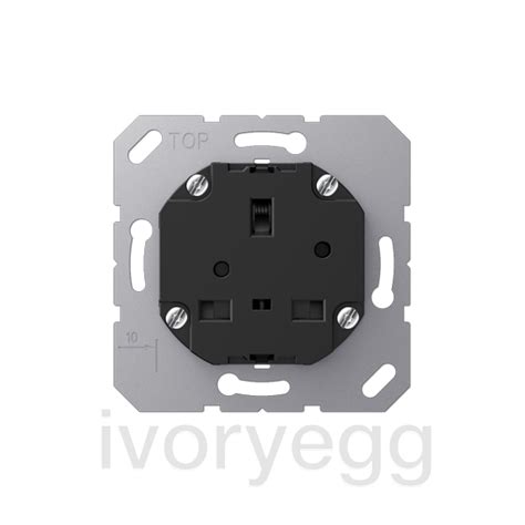 British Standard Unswitched 13a Socket Insert By Jung Ivory Egg