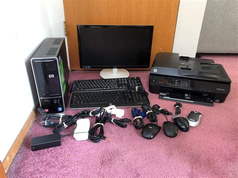 Lot 72 Aoc Monitor Hp Office Jet 4635 Printer Hp Pavilion Slimline Tower Keyboards Mouse