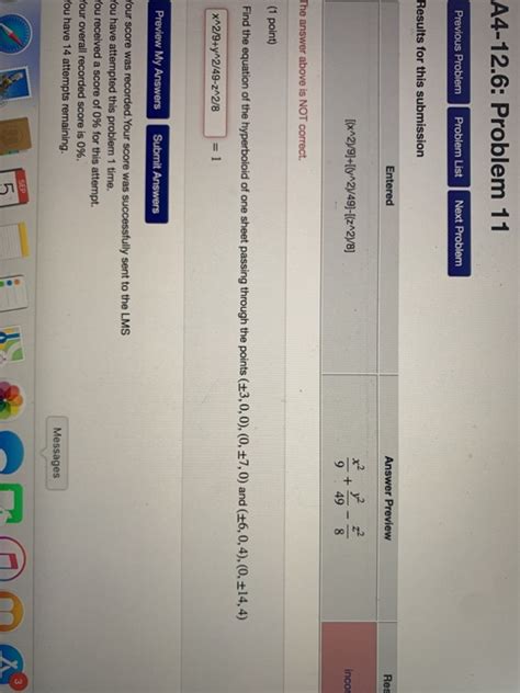 Solved A4 126 Problem 11 Previous Problem Problem List