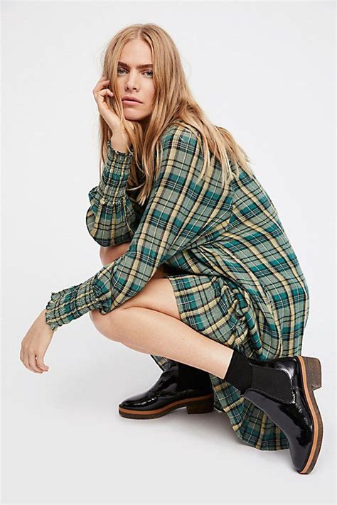 Red Moon Mini Dress Plaid Shirtdress Mini Dress Free People