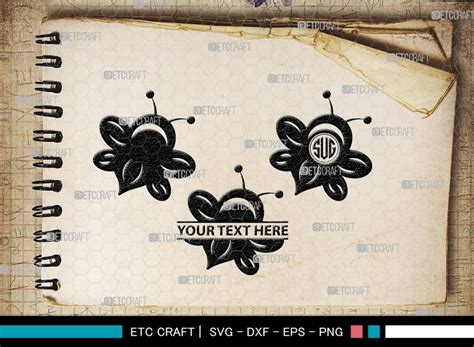 Bee Monogram Bee Silhouette Bee Svg Beehive Svg Bee Insect Svg Honeycomb Svg Sb00227 So