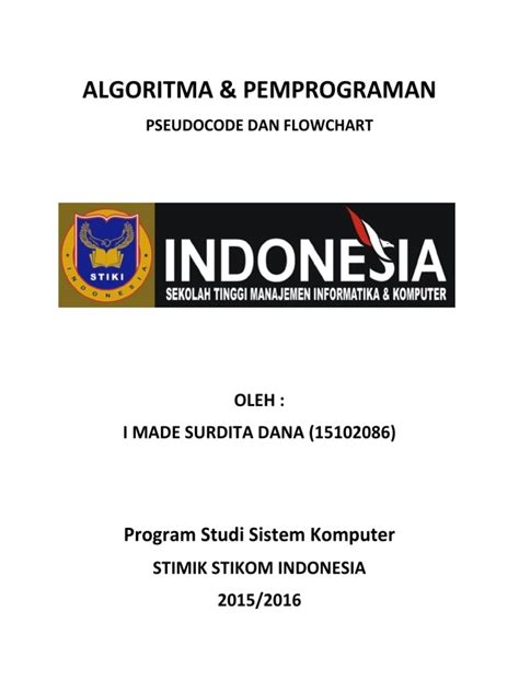 Algoritma And Pemprograman Pseudocode Dan Flowchart Pdf
