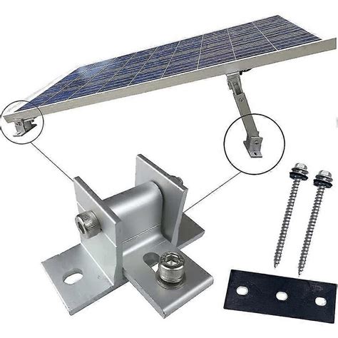 Solar Panel Rotatable Elevation With Angle Bracket Roof Mounting