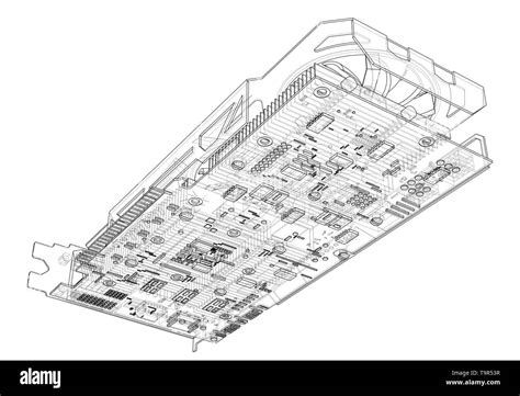 Gpu Card Outline Vector Stock Vector Image And Art Alamy