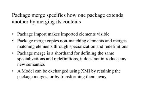 Ppt Uml2 Package Merge Powerpoint Presentation Free Download Id3405376