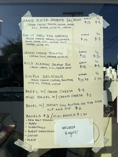 Courage Bagels Menu Updated 2026