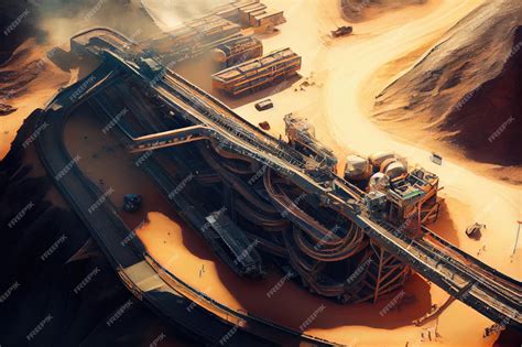Premium Ai Image An Overhead View Of A Massive Mining Operation With
