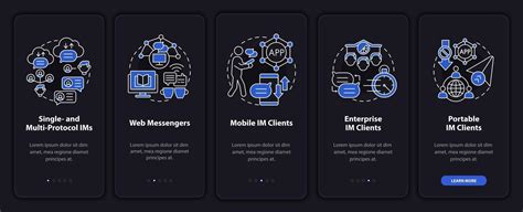 Messaging Software Dark Onboarding Mobile App Page Screen 3272489 Vector Art At Vecteezy