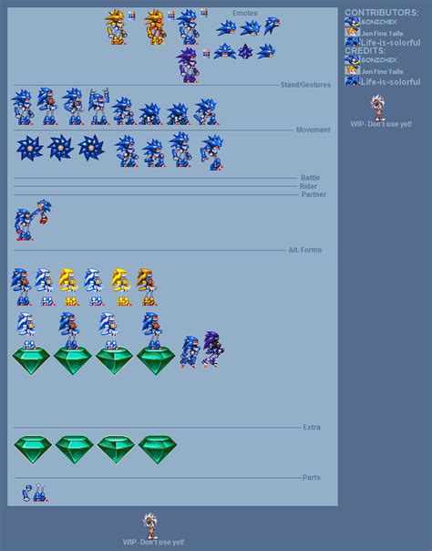 Mecha Sonic Sprite Sheet Sheet