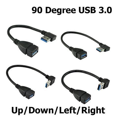 Usb 30 A 수 암 어댑터 케이블 각도 연장 익스텐션 빠른 전송 왼쪽 오른쪽 위 아래 90 도데이터 케이블