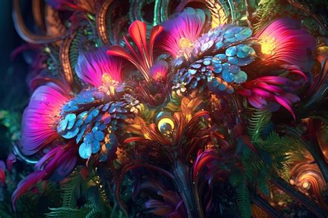 Premium Ai Image Futuristic Naturetech Fusion Mesmerizing Macro Hybrid Texture Background