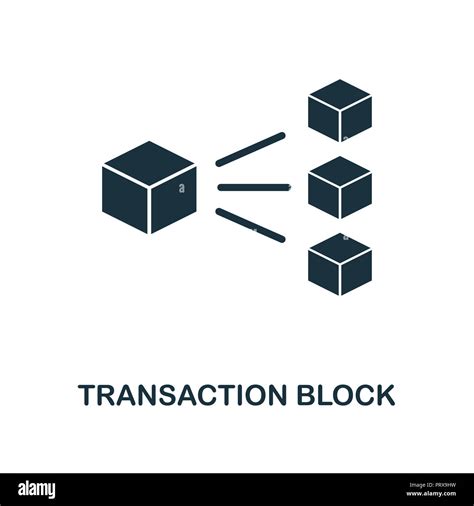 Transaction Block Icon Monochrome Style Design From Blockchain Collection Ux And Ui Pixel