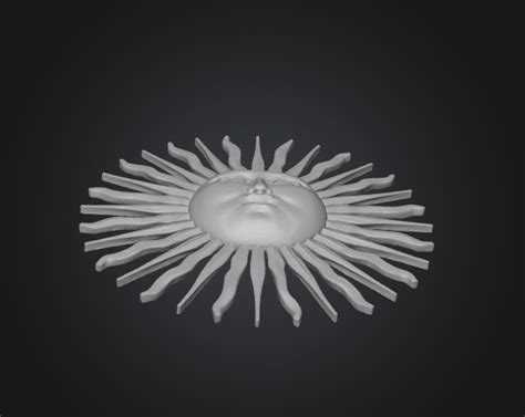 ☀️ Sol De Mayo Bandera Argentina・archivo Stl Para Impresión 3d・cults