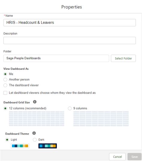 Editing A Pre Defined Dashboard
