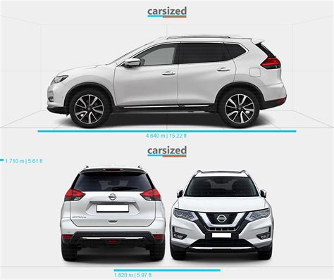 Nissan X Trail 2013 2021 Dimensions Rear View