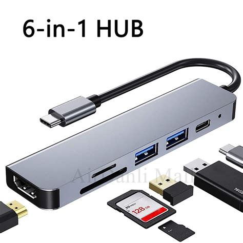 BENOSEM USB C Hub To HDMI Rj M VGA Adapter OTG Thunderbolt Dock With PD TF SD Jack Mm
