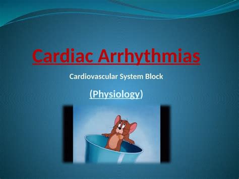 Cardiac Arrhythmias Pathophysiology Lecture Cardiology Pptx Pptx
