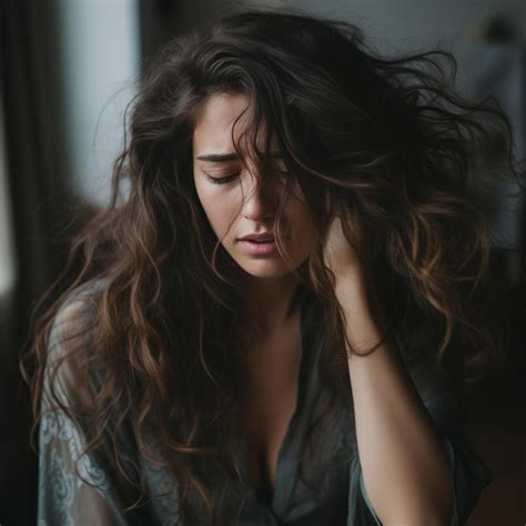 Premium Photo A Woman With Her Hair Blowing In The Wind