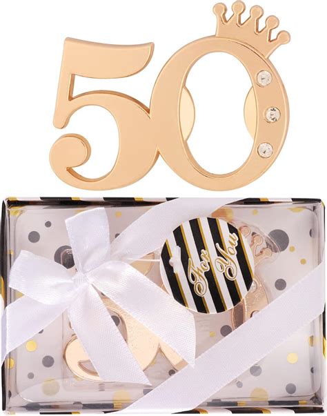 12 入 50 歲生日派對禮物開瓶器 黑色和金色 50 歲生日婚禮週年紀念派對紀念品50 個生日派對裝飾用品黑色 5012 居家與廚房
