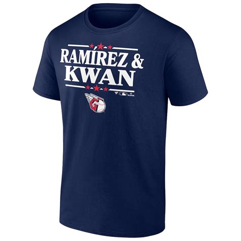 Mens Cleveland Guardians Jose Ramirez And Steven Kwan Navy Election Player T Shirt