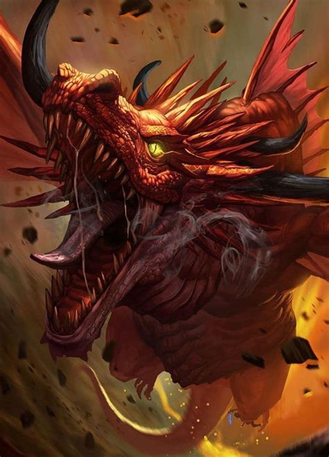 Red Dragon Fantasy Artwork Defeated Dragon Dragon Abomination