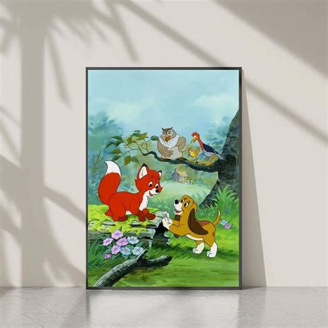 The Fox And The Hound Movie Poster Canvas Art Home Decor Etsy