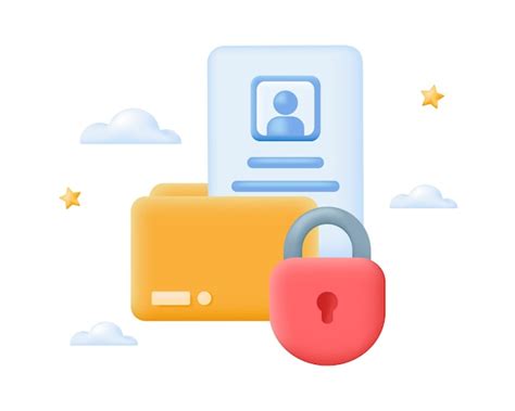 Premium Vector Data Security And Privacy 3d Safe Confidential Information Folder With Id