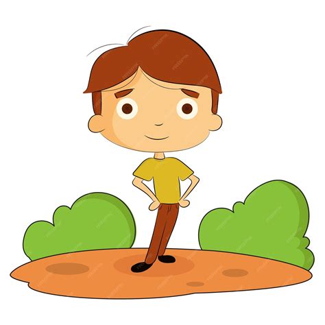 Personaje Cowok Vector Premium