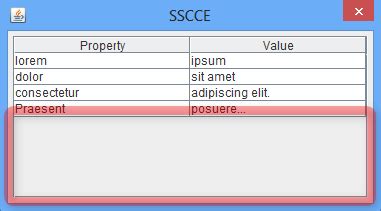Java JTable In JScrollPane How To Set Background Stack Overflow