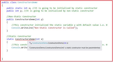 Static Vs Non Static Constructors In C Dot Net Tutorials
