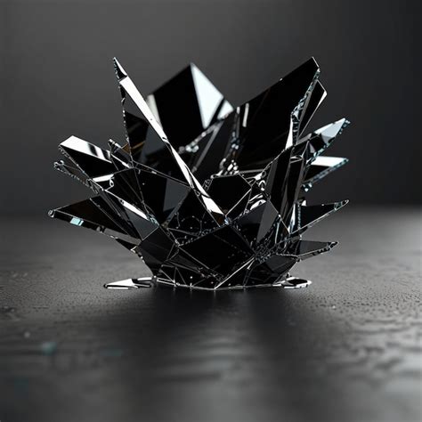 Figure Made From Shards Of Black Glass Premium Ai Generated Image