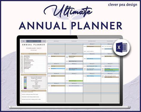 Annual Planner Excel Template Task Schedule And To Do List Etsy