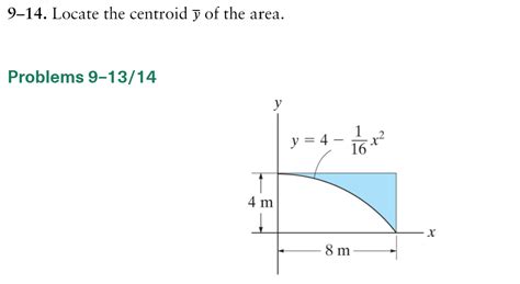 Solved 9 14 Locate The Centroid Yˉ Of The Area Problems