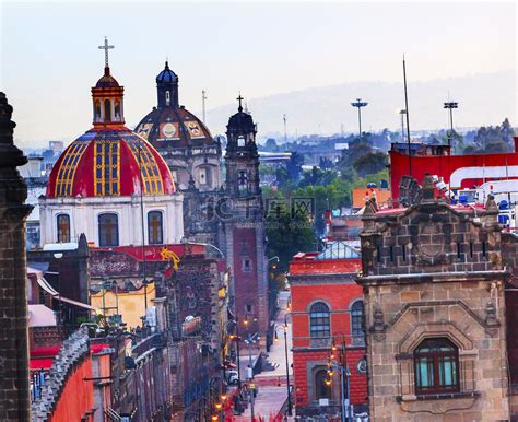 Zocalo Churches Domes 墨西哥城高清摄影大图 千库网