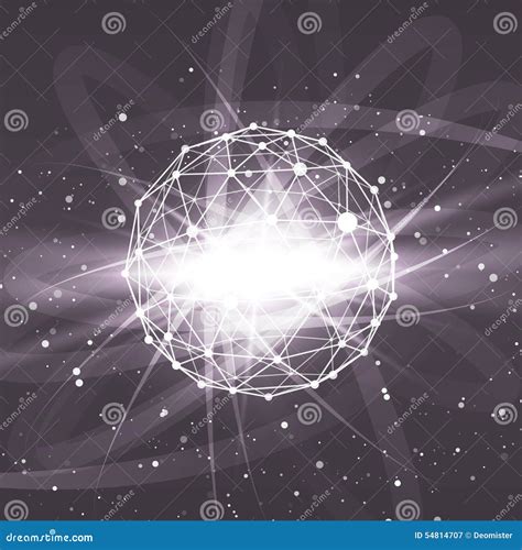 Wireframe Mesh Polygonal Element Sphere With Stock Vector