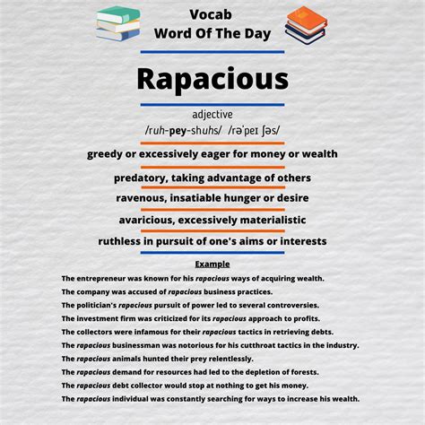 Rapacious Rvocabwordoftheday
